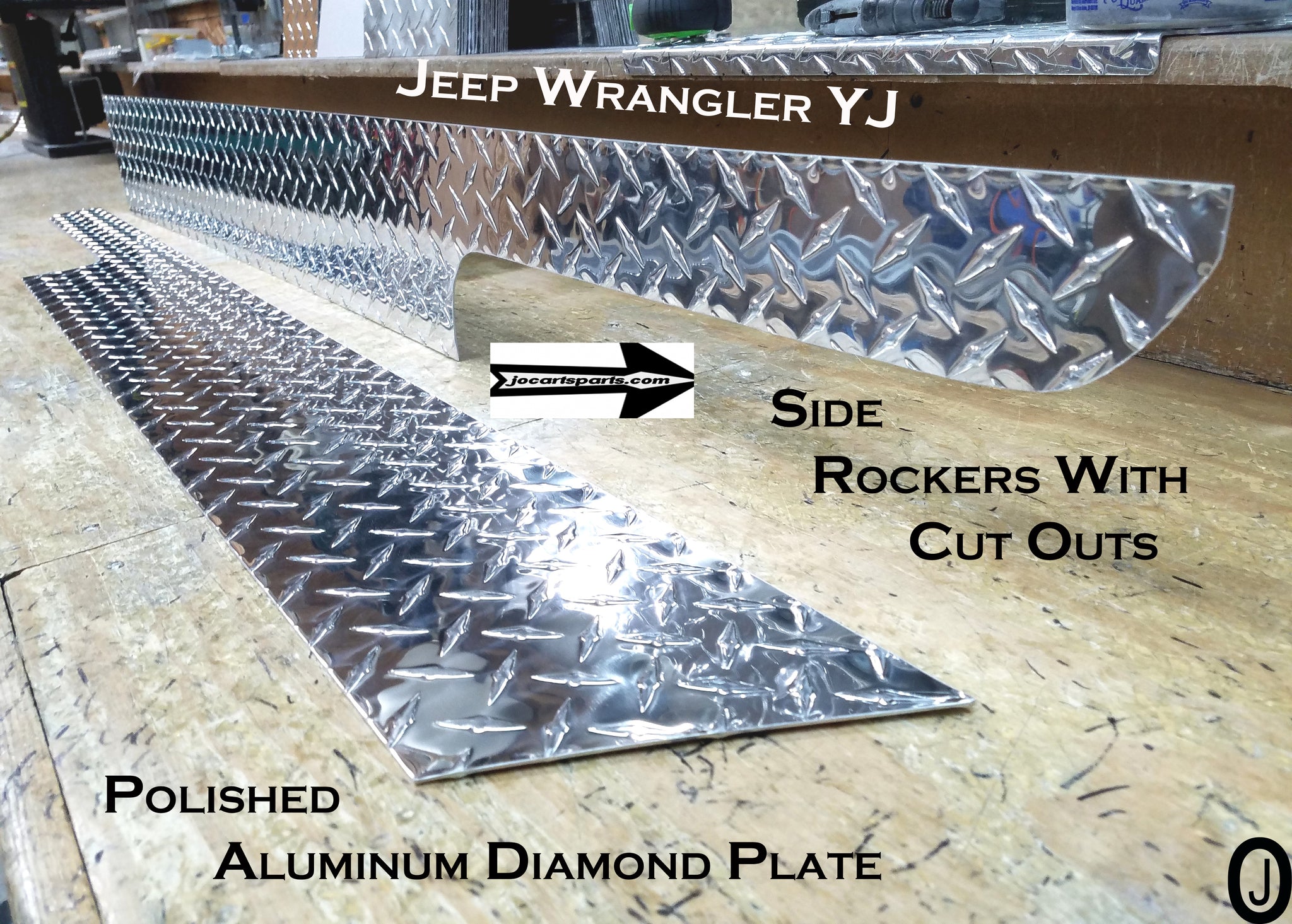 JEEP Wrangler YJ Polished Aluminum Diamond Plate Side Rocker Panel Set ...